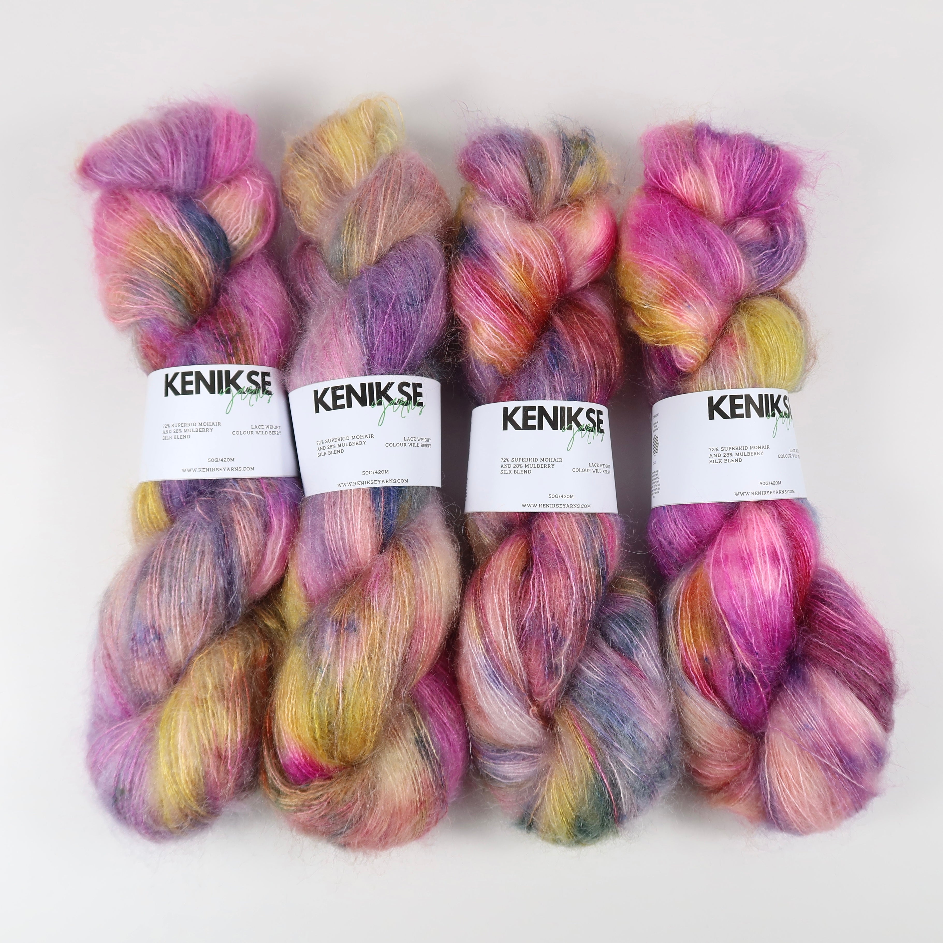 Lace Weight Superkid Mohair and Mulberry Silk Yarn 50g in colour Wild ...